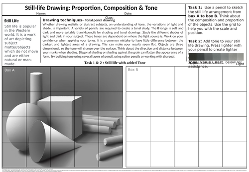 Art cover work/cover lesson worksheet - Still Life | Teaching Resources