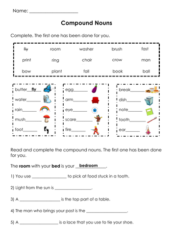Compound Nouns Printable | Teaching Resources