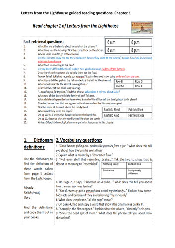 Chapter 1, Letters from the Lighthouse | Teaching Resources