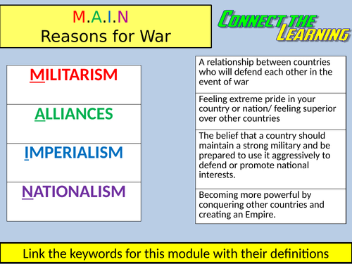 Militarism - Causes of World War One | Teaching Resources