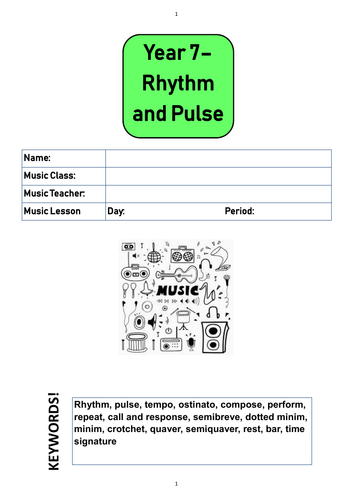 Rhythm and Notation Year 7 (For non music classroom teaching ...