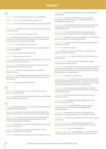 Glossary - Edexcel GCSE Weimar and Nazi Germany, 1918–39 | Teaching ...