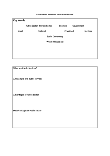 GCSE Business Public and Private Sector Lesson Resources | Teaching ...