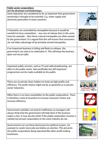 GCSE Business Public and Private Sector Lesson Resources | Teaching ...