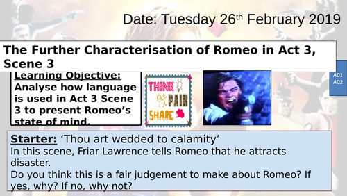 Romeo and Juliet: Act 3 Scene 3 Analysis | Teaching Resources