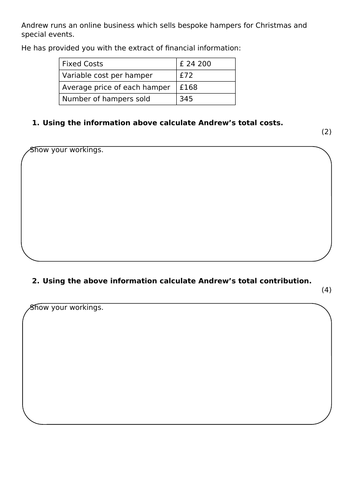 L3 BTEC Business (2016 Spec) Unit 3 Calculation Mini Mocks | Teaching ... L3 BTEC Business (2016 Spec) Unit 3 Calculation Mini Mocks | Teaching ...
