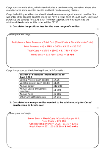L3 BTEC Business (2016 Spec) Unit 3 Calculation Mini Mocks | Teaching ... L3 BTEC Business (2016 Spec) Unit 3 Calculation Mini Mocks | Teaching ...