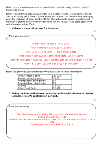 L3 BTEC Business (2016 Spec) Unit 3 Calculation Mini Mocks | Teaching ... L3 BTEC Business (2016 Spec) Unit 3 Calculation Mini Mocks | Teaching ...