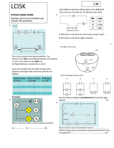 Electricity and Circuit | Teaching Resources