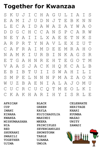 Together for Kwanzaa Word Search | Teaching Resources