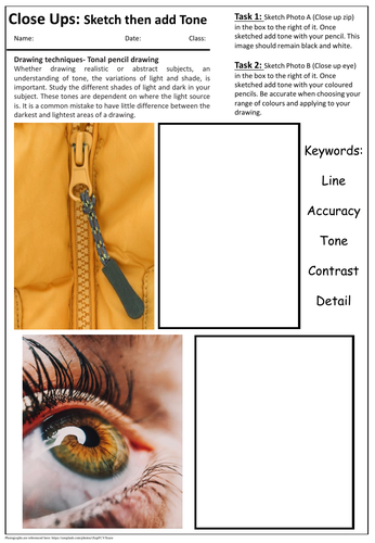 Close Up Drawings | Teaching Resources