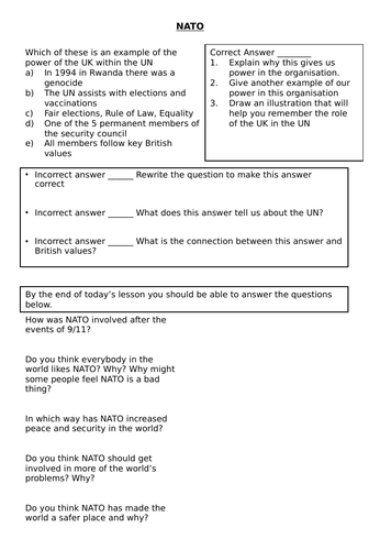 AQA Citizenship GCSE NATO | Teaching Resources