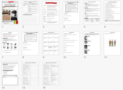 GCSE Germany | Early Years of the Nazi Party | Teaching Resources