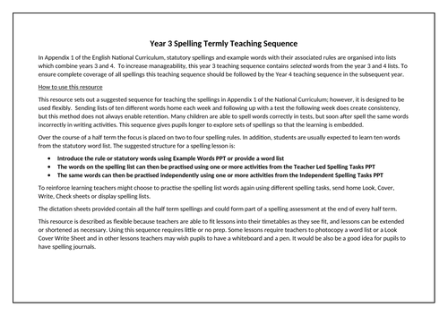 Year 3 Spelling Pack | Teaching Resources