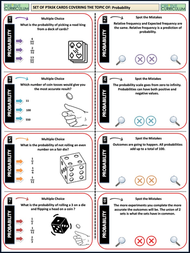 Probability - Maths task cards | Teaching Resources