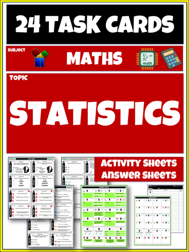 Statistics - Maths task cards | Teaching Resources