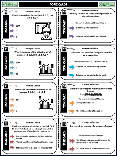 Statistics - Maths task cards | Teaching Resources