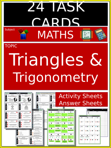 Triangles and Trigonometry - Maths task cards | Teaching Resources