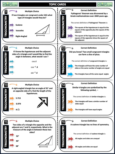 Triangles and Trigonometry - Maths task cards | Teaching Resources