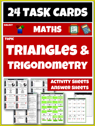 Triangles and Trigonometry - Maths task cards | Teaching Resources