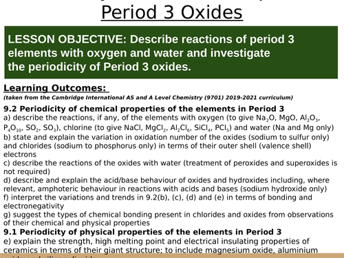 Inorganic Chemistry #2: Periodicity of Chemical Properties: Period 3 ...