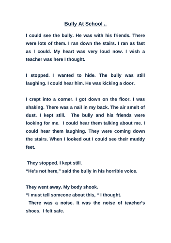 bullying differentiated reading | Teaching Resources