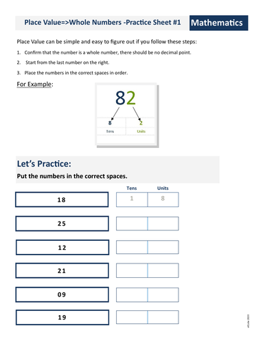 Mathematics - Place Value - Whole Numbers #1 | Teaching Resources