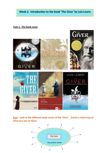 Over 50 scaffolded differentiated tasks: Dystopia Utopia The Giver etc ...