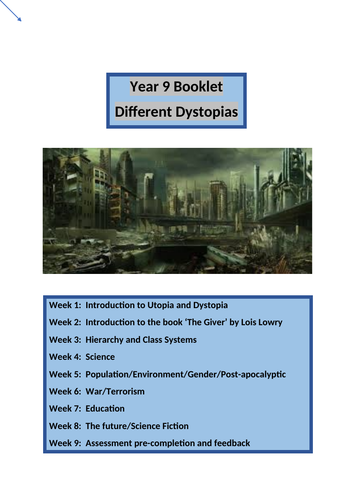 Over 50 scaffolded differentiated tasks: Dystopia Utopia The Giver etc ...