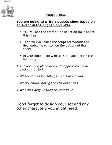 English Civil War puppet show | Teaching Resources