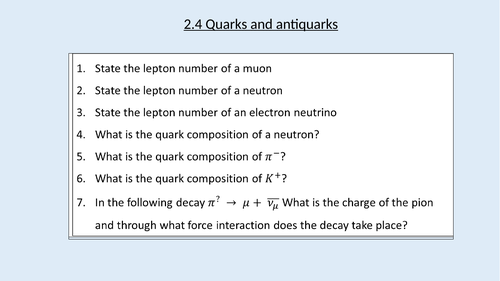 A level Physics (2.4) Quarks and antiquarks (Particles physics quarks ...