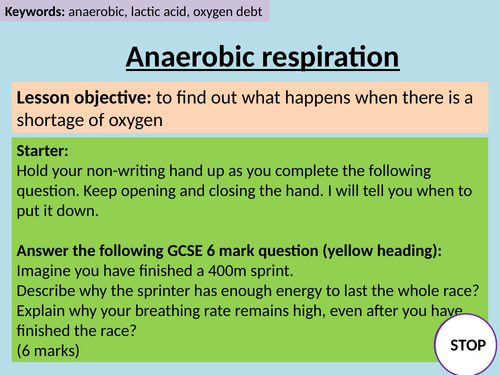 Biology Anaerobic Respiration KS3 - Outstanding Lesson | Teaching Resources