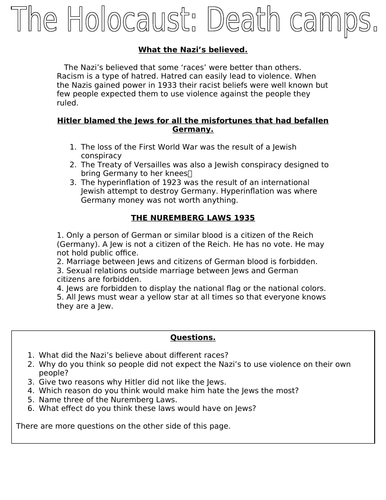 The Holocaust - a series of lessons | Teaching Resources