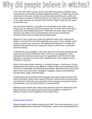 Witchcraft | Teaching Resources