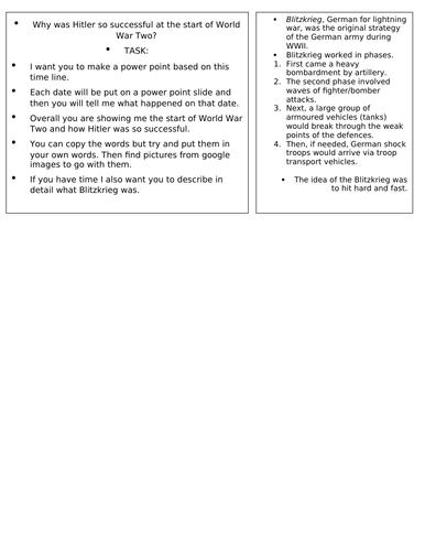 Battles and events of world war two. | Teaching Resources