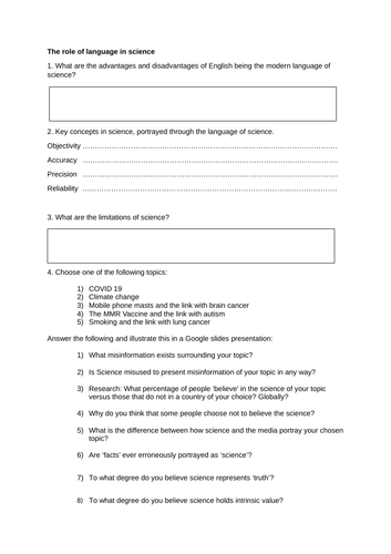 The language of science | Teaching Resources