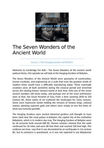 Hanging Gardens of Babylon | Distance Learning| Audio & Comprehension ...