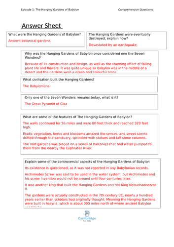 Hanging Gardens of Babylon | Distance Learning| Audio & Comprehension ...