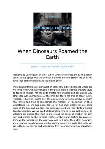 Evolution & the Origins of Life | Distance Learning | Audio ...