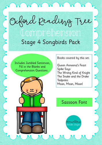 ORT - Oxford Reading Tree Stage 4 Songbirds Comprehension Pack ...