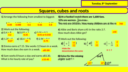 Squares, cubes and roots | Teaching Resources