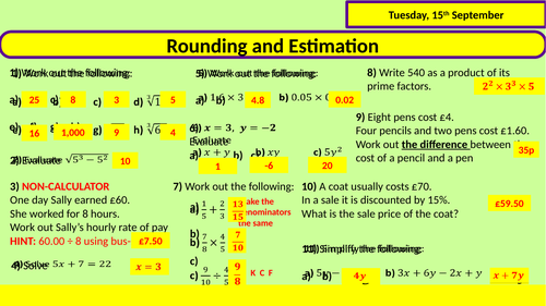 Rounding and Estimation | Teaching Resources