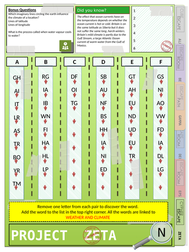 Weather and Climate - Geography Escape Room | Teaching Resources