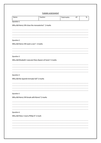 Year 7 assessment and knowledge organisers | Teaching Resources