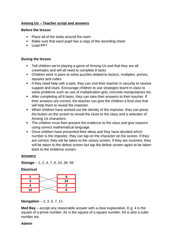 Among Us Maths Escape Room Y5 | Teaching Resources