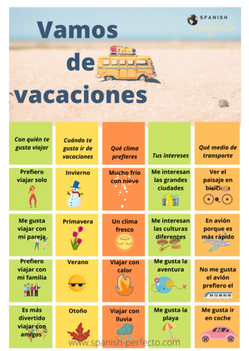 Ir de vacaciones. Going on a holiday | Teaching Resources