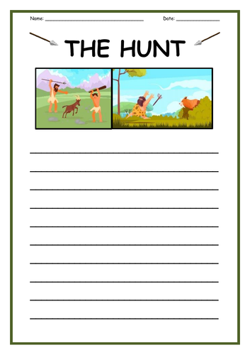 BIG WRITE: THE HUNT - THE STONE AGE - PLANNING GUIDE & WRITING SHEET ...