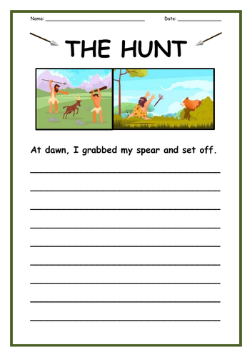 BIG WRITE: THE HUNT - THE STONE AGE - PLANNING GUIDE & WRITING SHEET ...