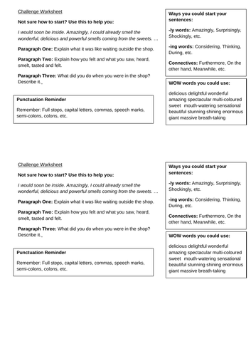 Creative Writing for KS3 or KS4 LA (IGCSE ) | Teaching Resources