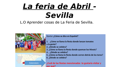 GCSE Spanish Fiestas La Feria de Sevilla | Teaching Resources